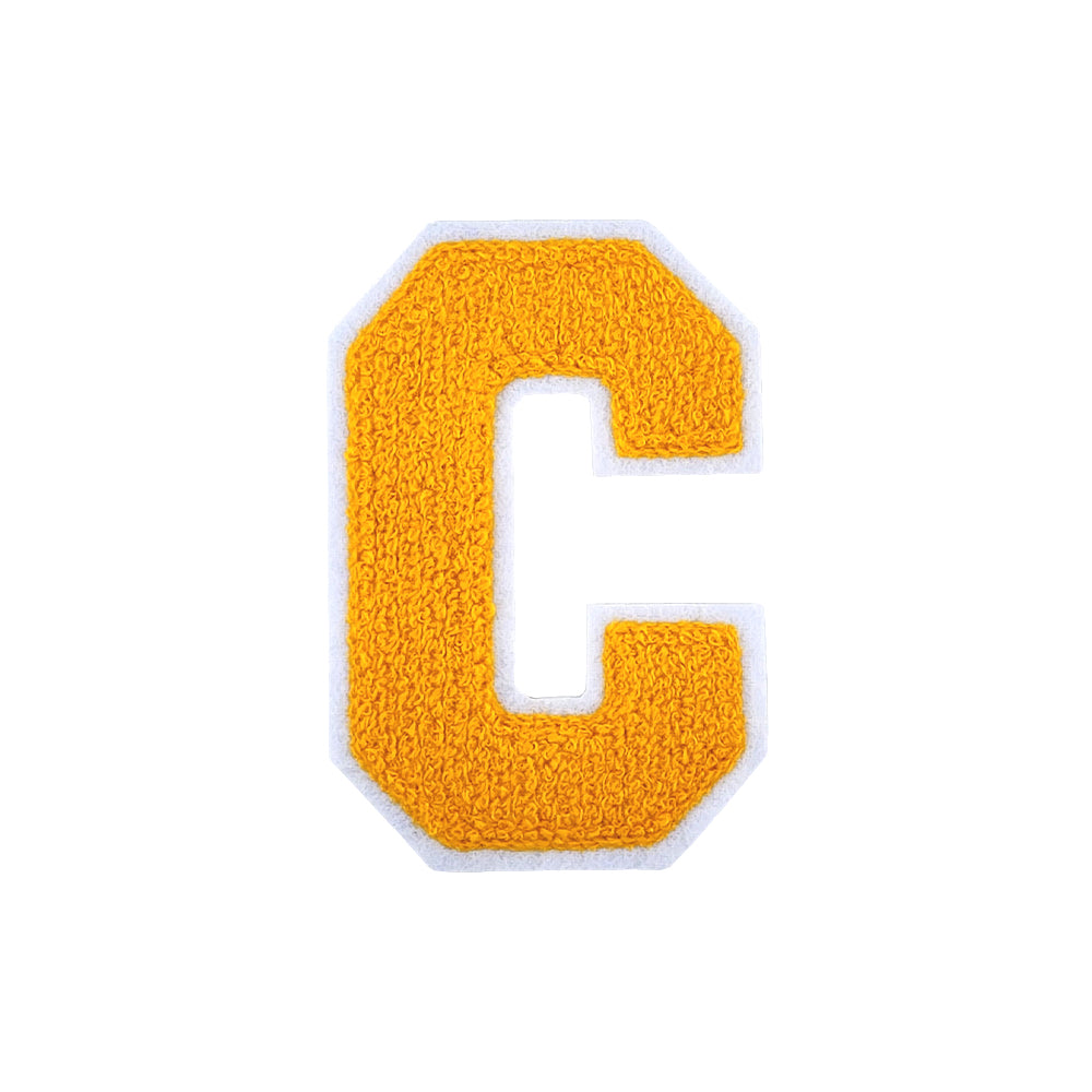 Letter Varsity Alphabets A to Z Yellow Chenille & White Felt 4 Inch ...