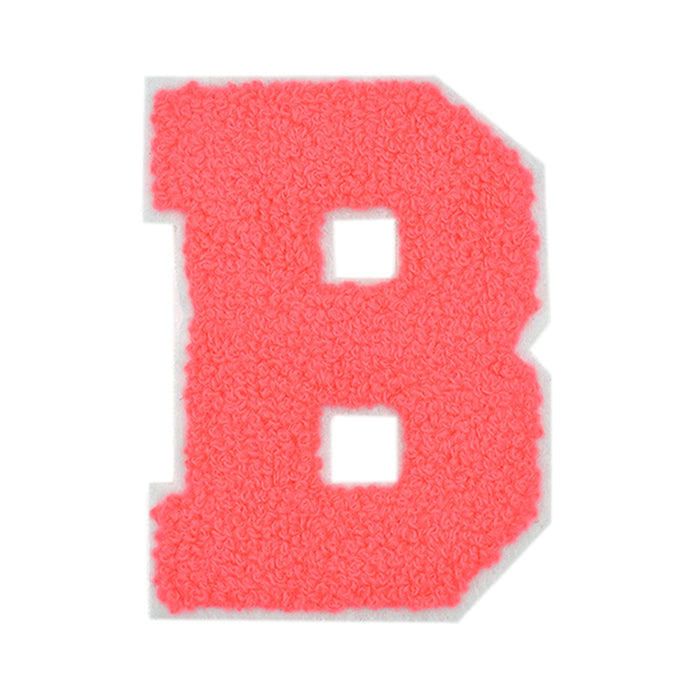 Letter Varsity Alphabets A to Z Neon Coral Chenille & White Felt 8 Inc ...