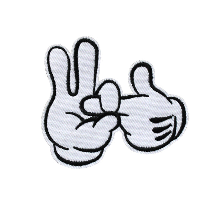 Two Hands Mickey Mouse Hand Signs Embroidery Patch Tackletwill