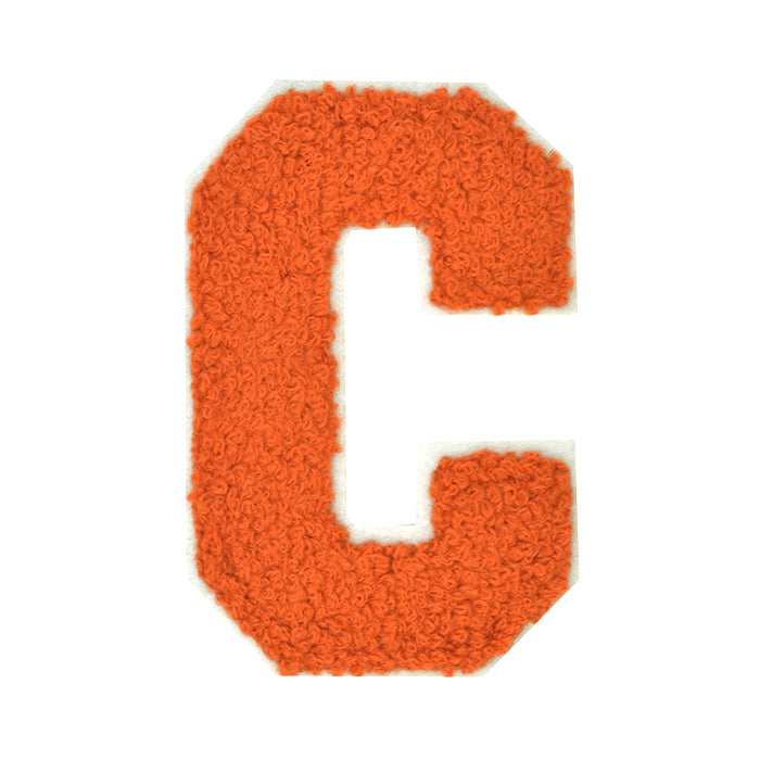ORANGE Letter Varsity Alphabets A to Z Orange Chenille & White Felt 2 ...