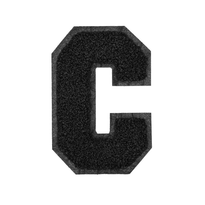 Letter Varsity Alphabets A to Z Black Chenille & Black Felt 4 Inch ...