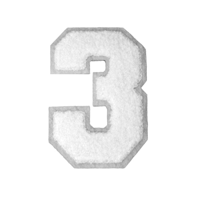 Varsity Number 0 to 9 Size 2.5, 4, 6, and 8 Inches White White ...