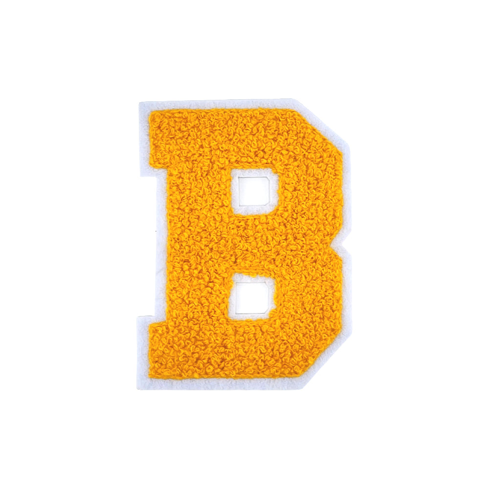 Letter Varsity Alphabets A to Z Yellow Chenille & White Felt 4 Inch ...