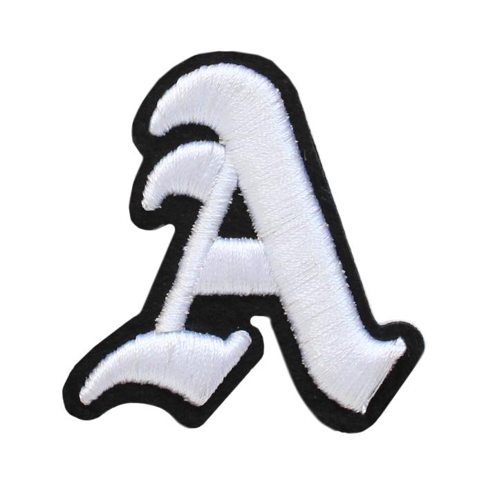 3D Old English Roman Font Alphabets A To Z Size 3 Inches White Embroid ...
