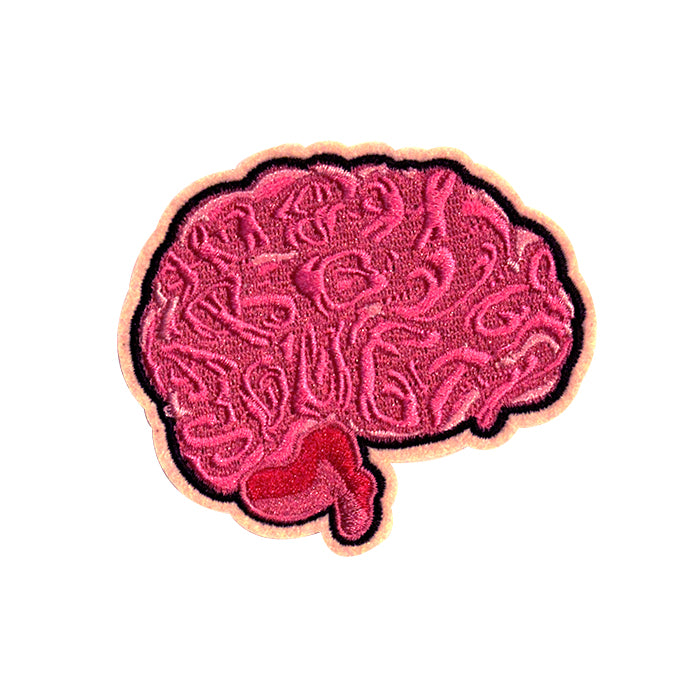 Pink Brain Embroidery Patch – tackletwill