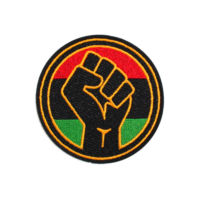 Black Power Fist Up Round Embroidery Patch – tackletwill