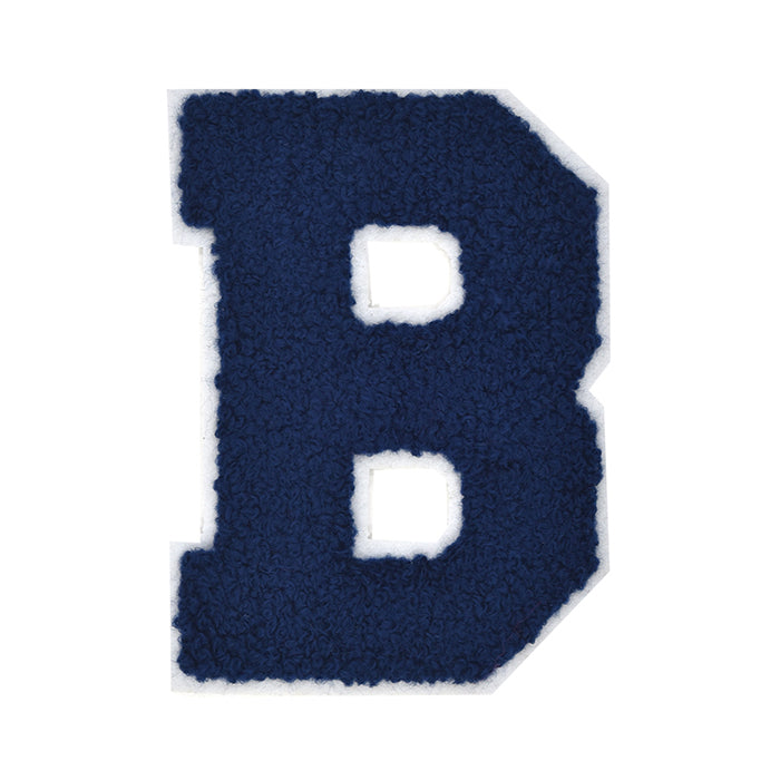 NAVY BLUE Letter Varsity Alphabets A to Z Navy Blue Chenille & White F ...