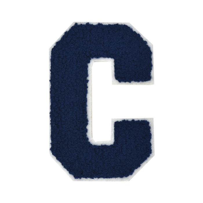 NAVY BLUE Letter Varsity Alphabets A to Z Navy Blue Chenille & White F ...